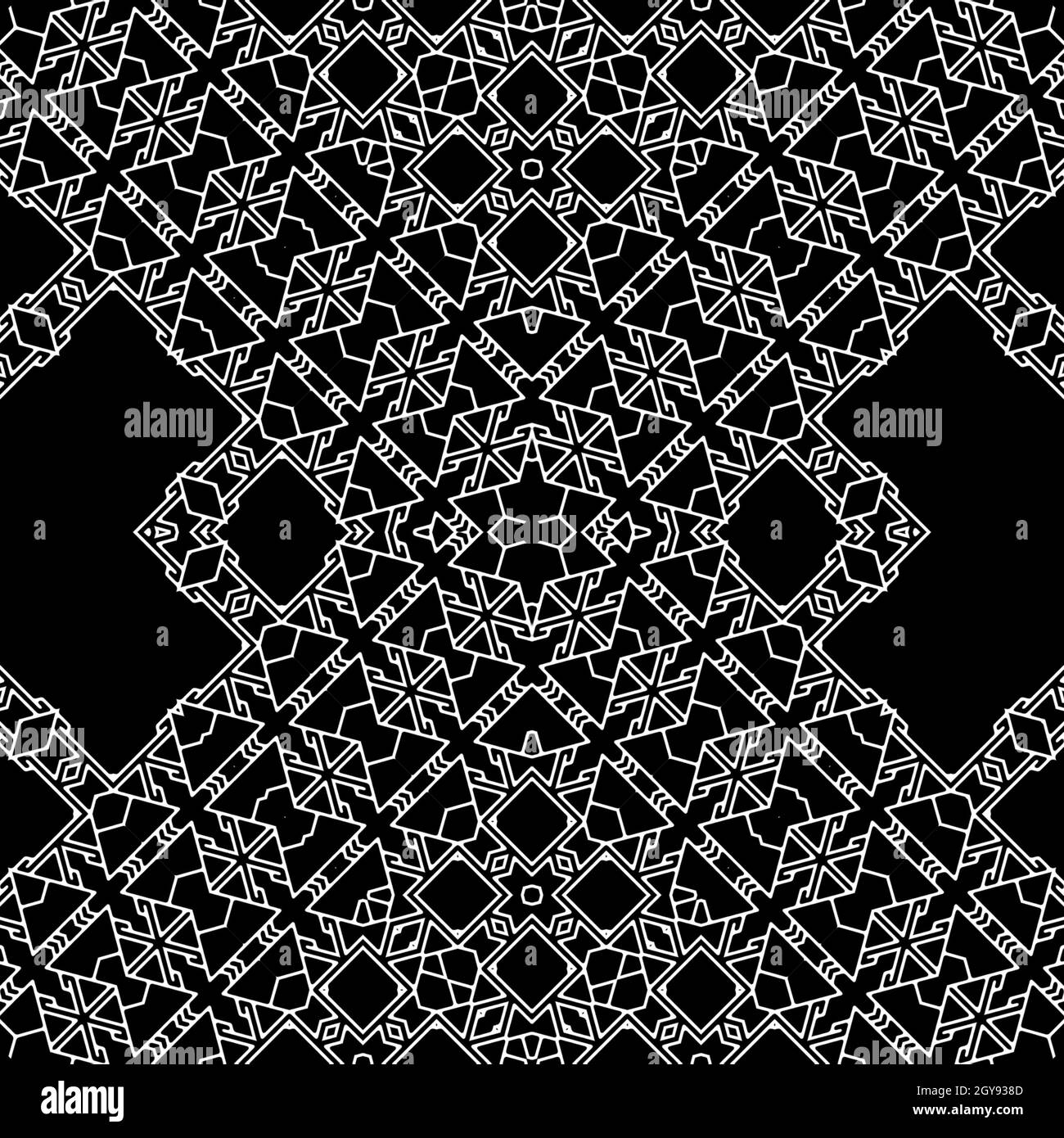 An illustration of an abstract seamless black and white tile pattern ...