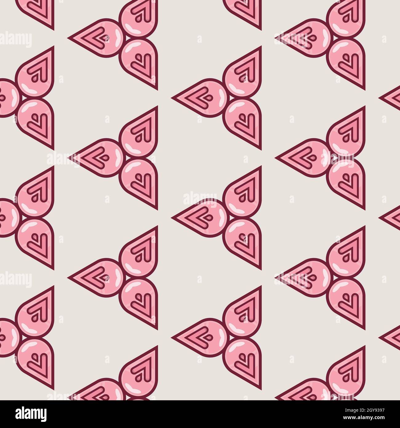 An illustration of pastel pink geometric water drop shaped on light ...