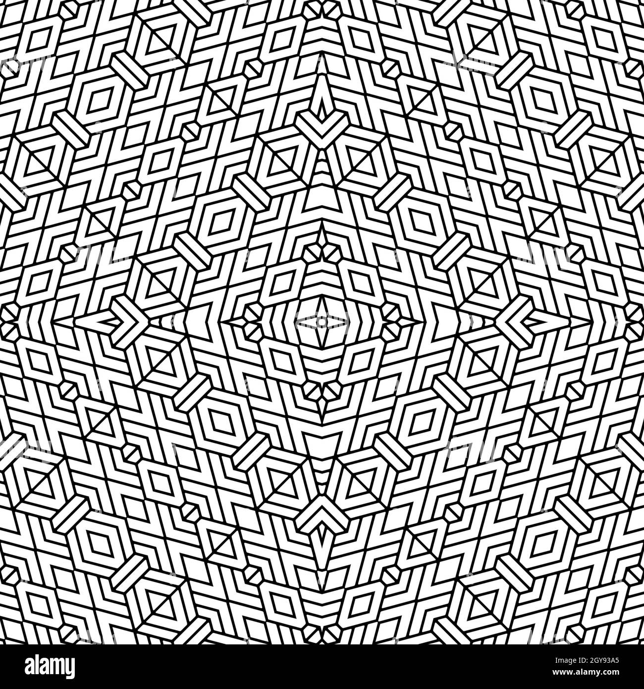 An illustration of a seamless monochrome tile pattern Stock Photo - Alamy