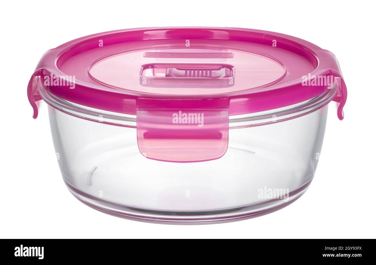 Glass container with lid isolated on white background Stock Photo - Alamy