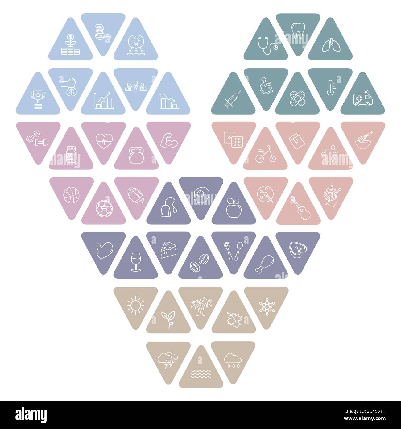 Collection of icons on various topics - Vector illustration Stock Photo ...