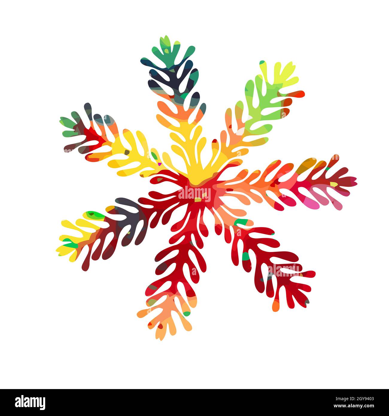 Multi-colored beautiful snowflake object. Vector illustration Stock ...