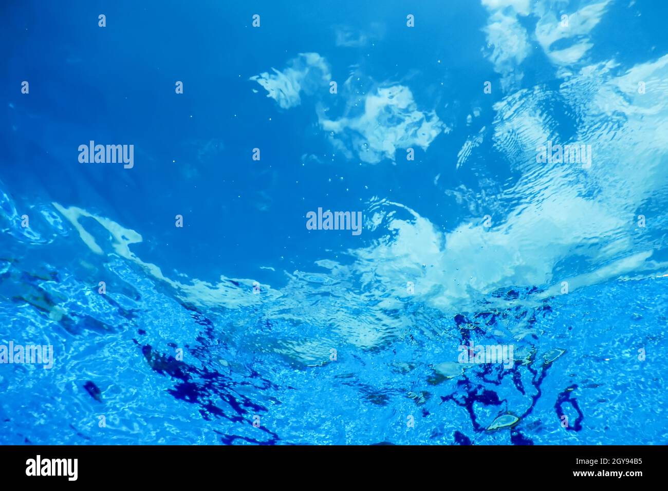 Water Surface Underwater, Swimming Pool Surface Water Background Stock ...