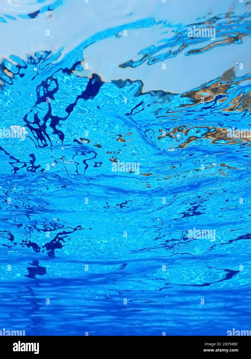 Water Surface Underwater, Swimming Pool Surface Water Background Stock ...