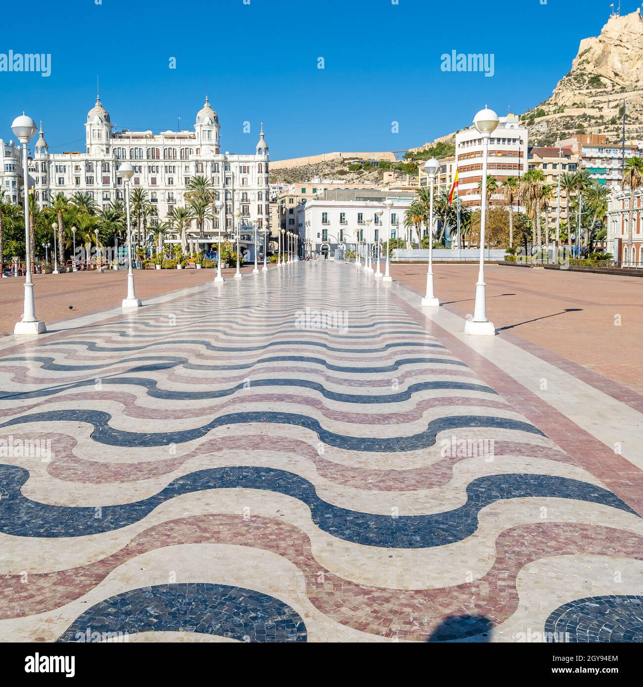 Urban landscape, view of the Mediterranean city of Alicante, Spain ...