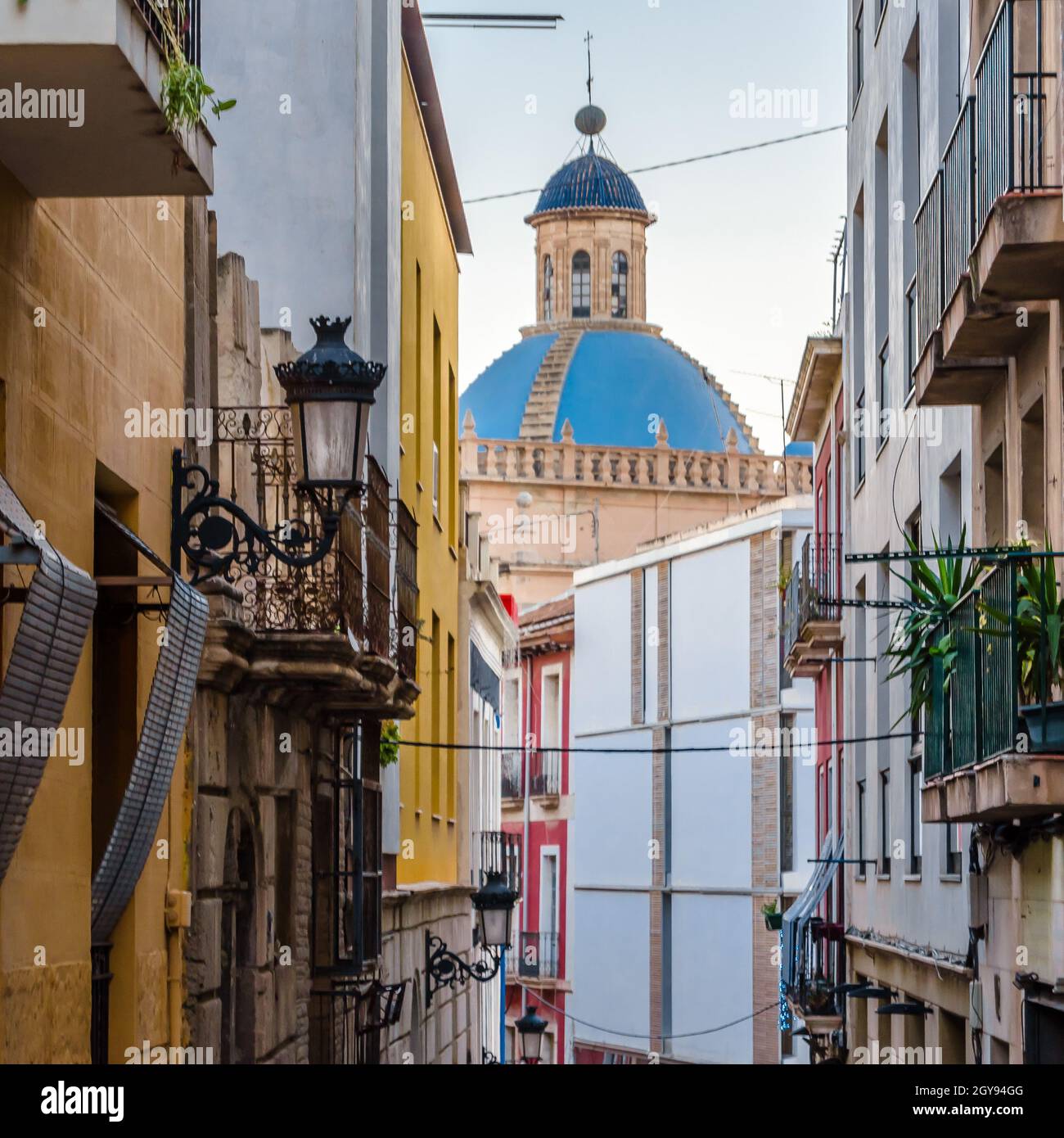Colorful architecture in the Mediterranean city of Alicante, Spain ...