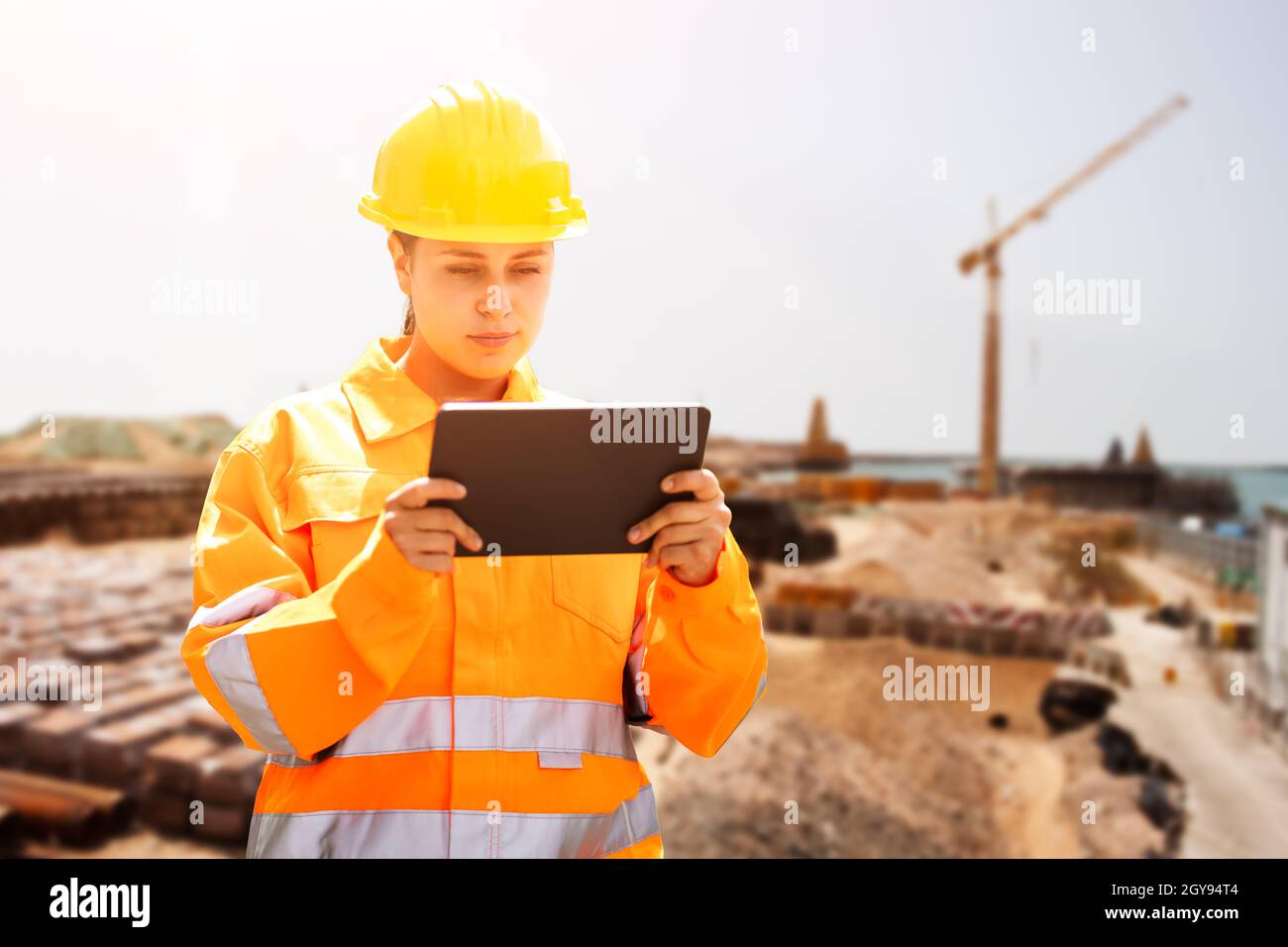 Manager Inspection At Construction Site. Building And Engineering Stock ...