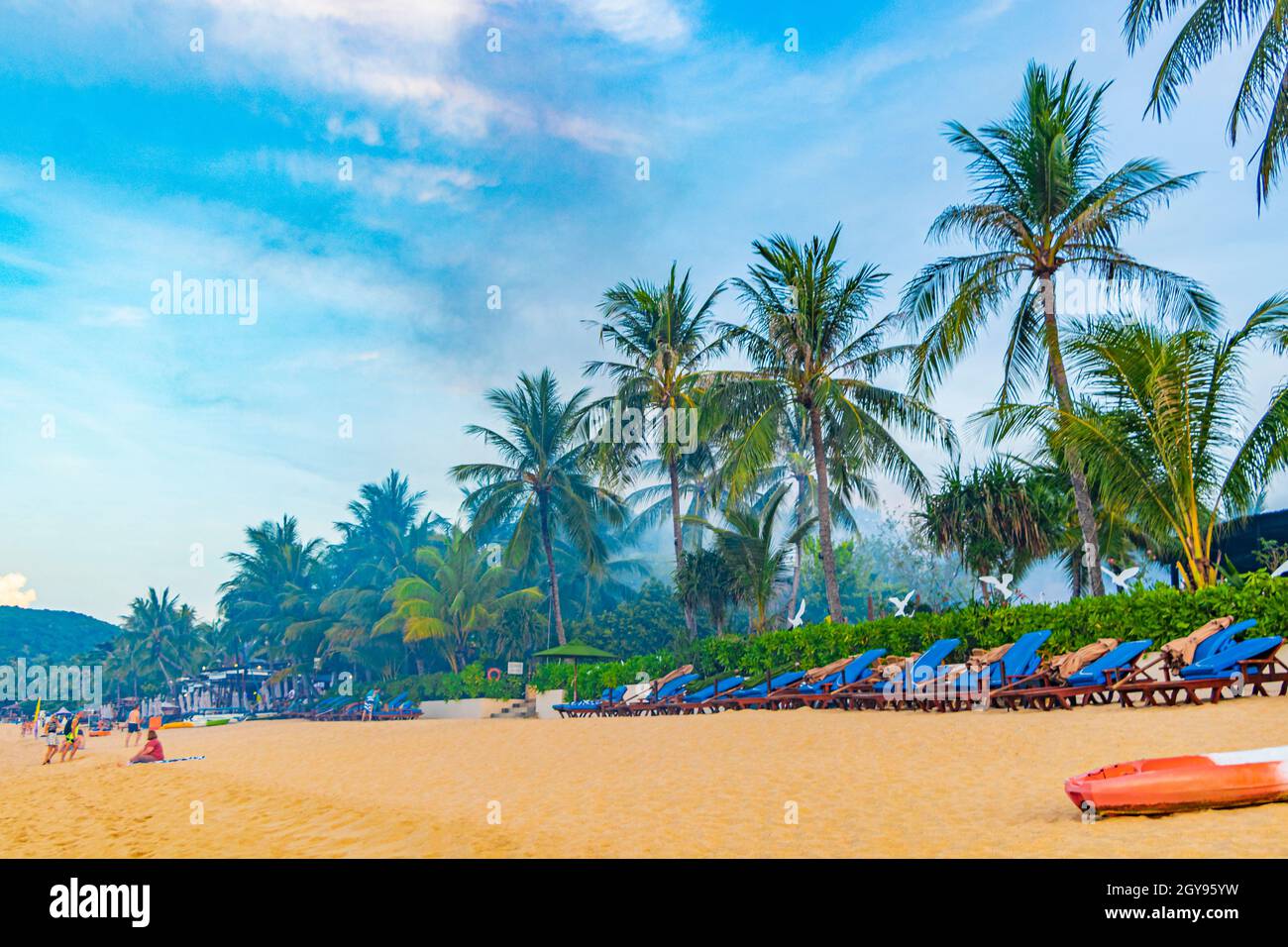Amazing Koh Samui island beach and landscape panorama with resorts ...