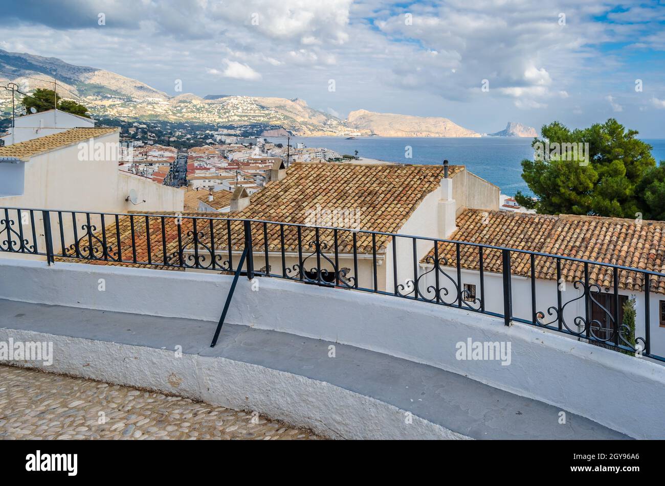 View of the Mediterranean village of Altea, Alicante province, Spain ...