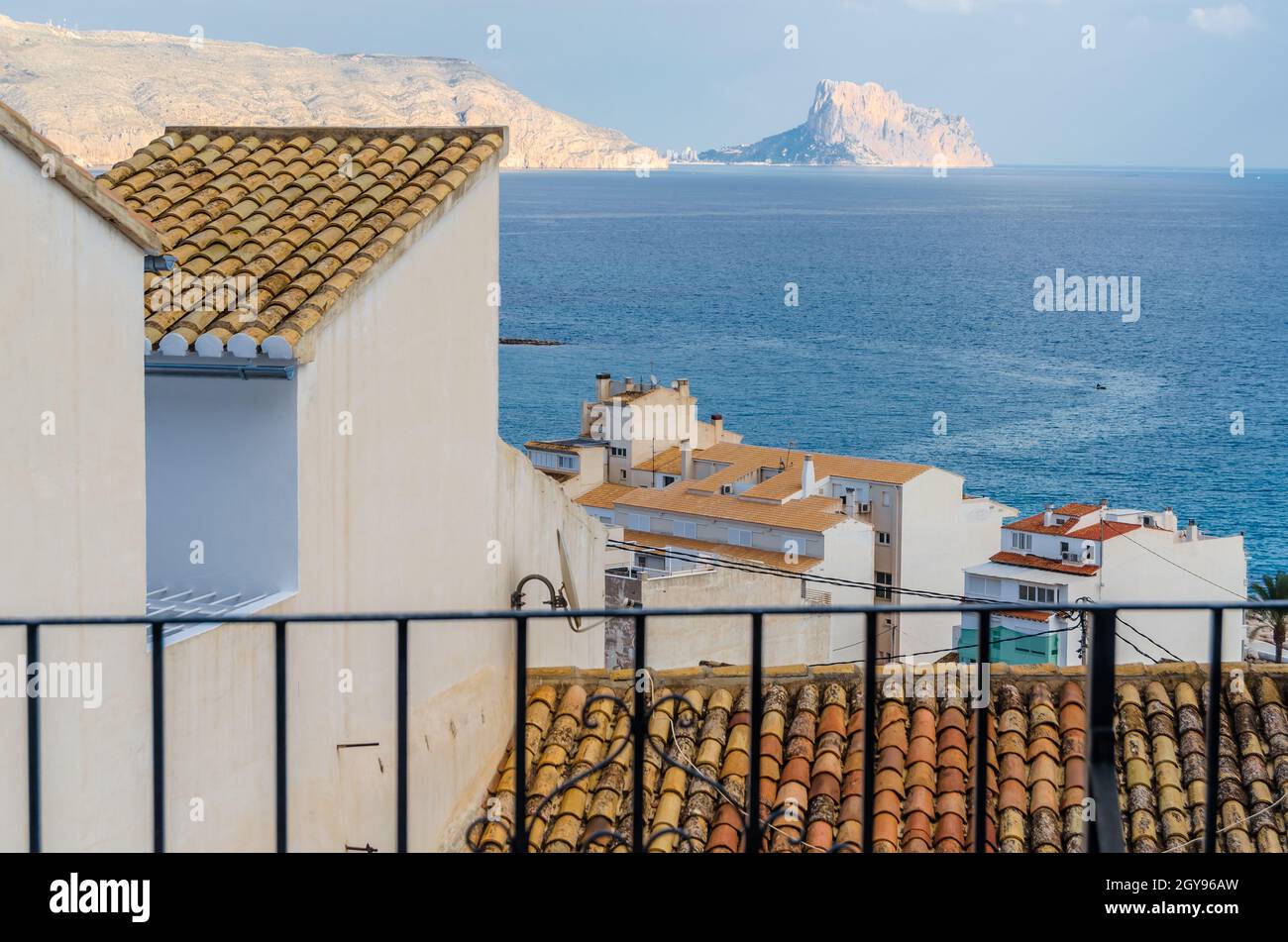 View of the Mediterranean village of Altea, Alicante province, Spain ...