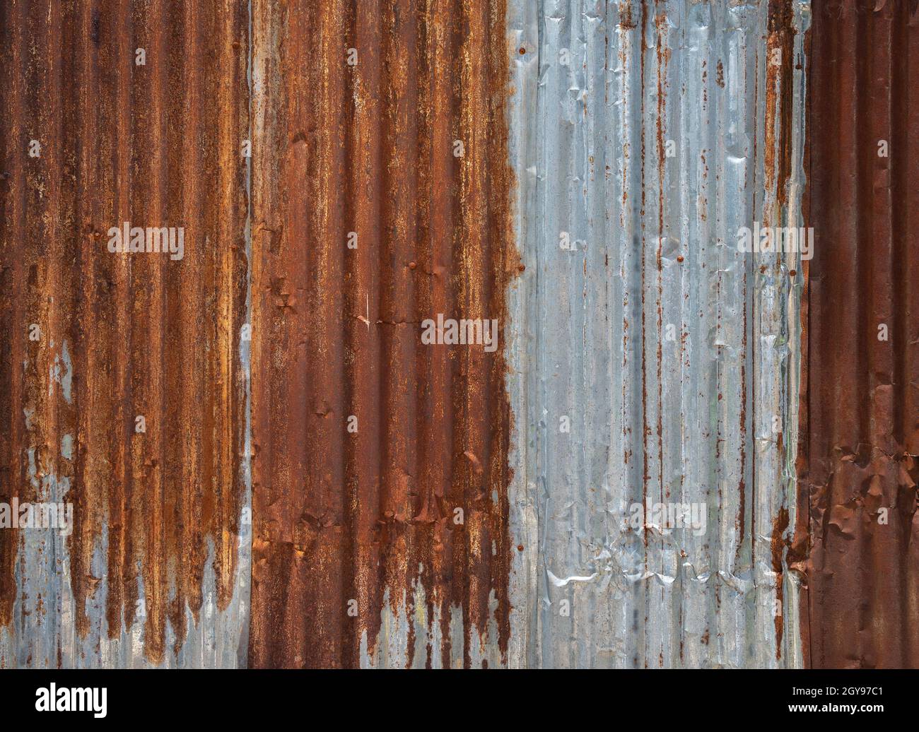 Rusty corrugated galvanised iron wall texture for background Stock ...