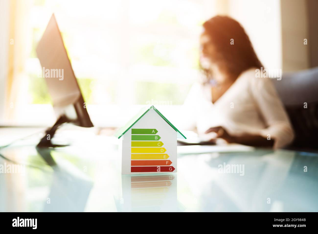 Energy Efficient House Calculator. Insulation Rate Audit Stock Photo ...