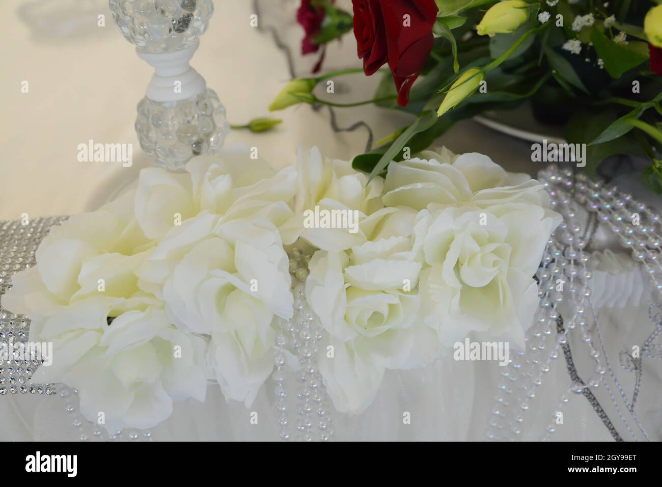 flower bouquet arrangements for wedding reception Stock Photo - Alamy
