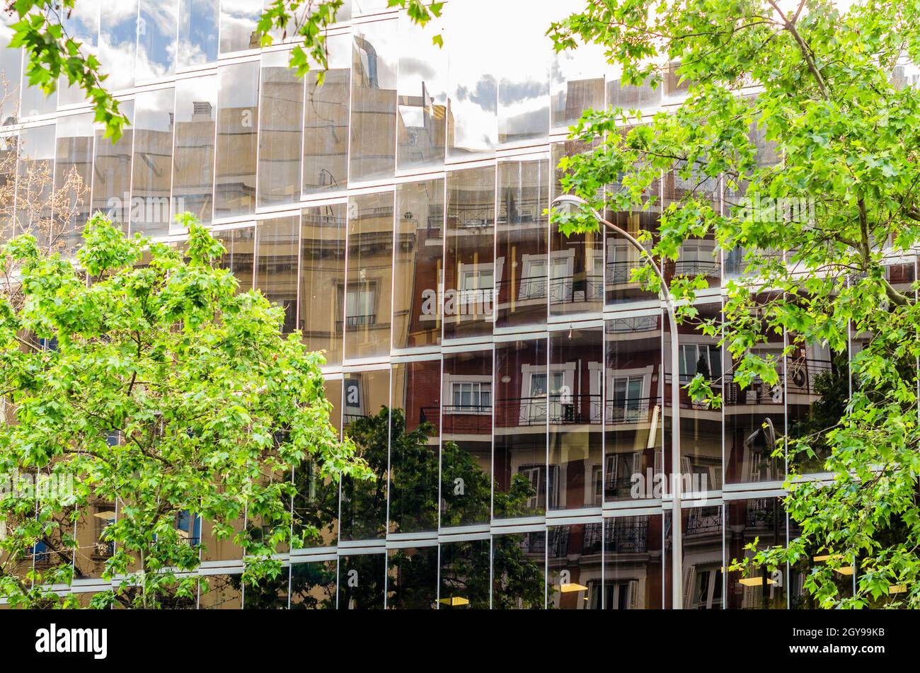 Glass facade reflection, architectural detail Stock Photo - Alamy