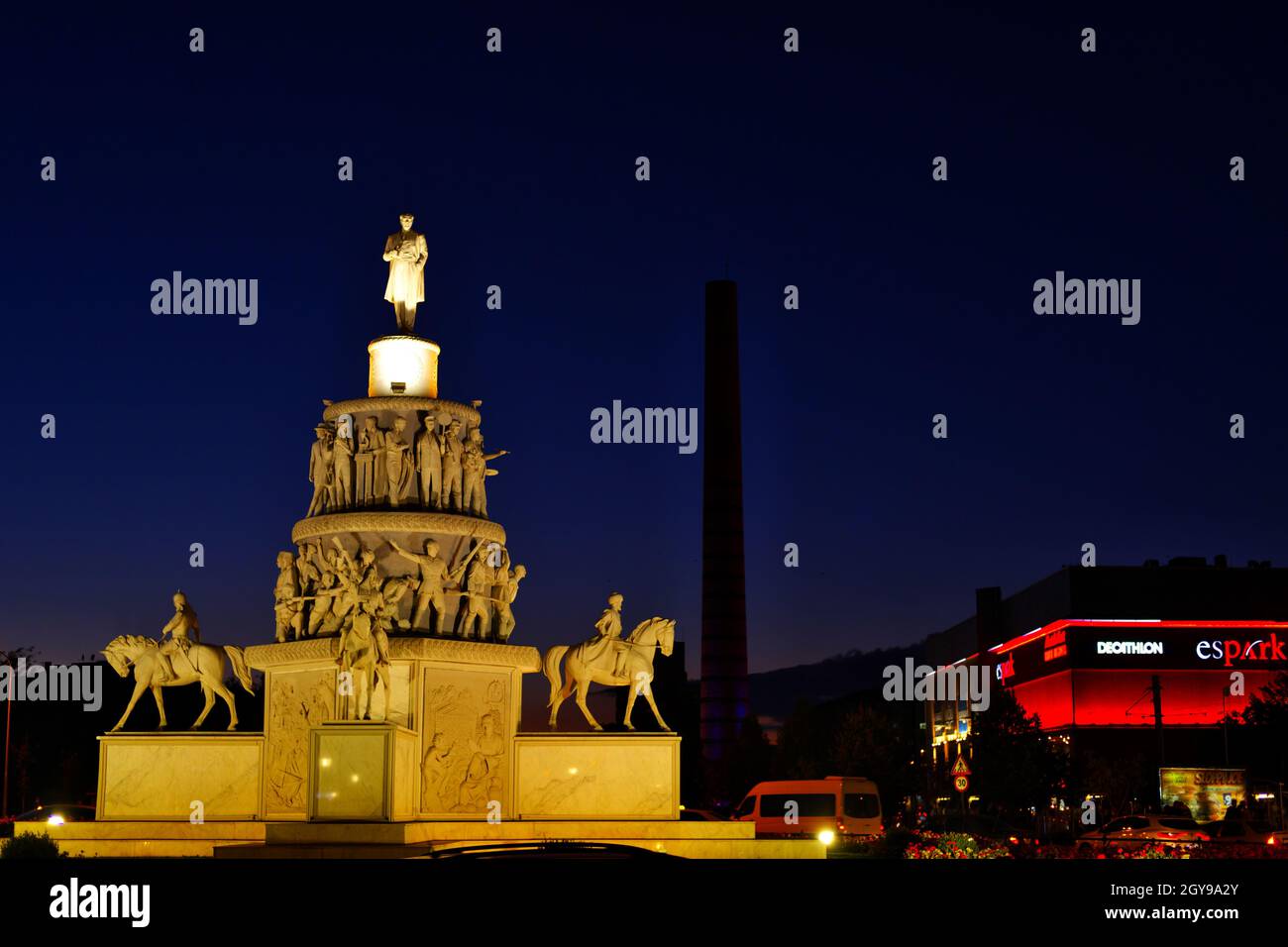 White Monument of Ataturk and Turkish Revolution at the City Center of ...
