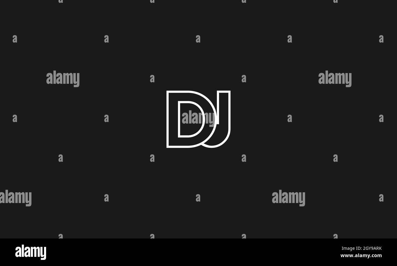 LETTERS DJ LOGO DESIGN WITH NEGATIVE SPACE EFFECT FOR ILLUSTRATION USE ...