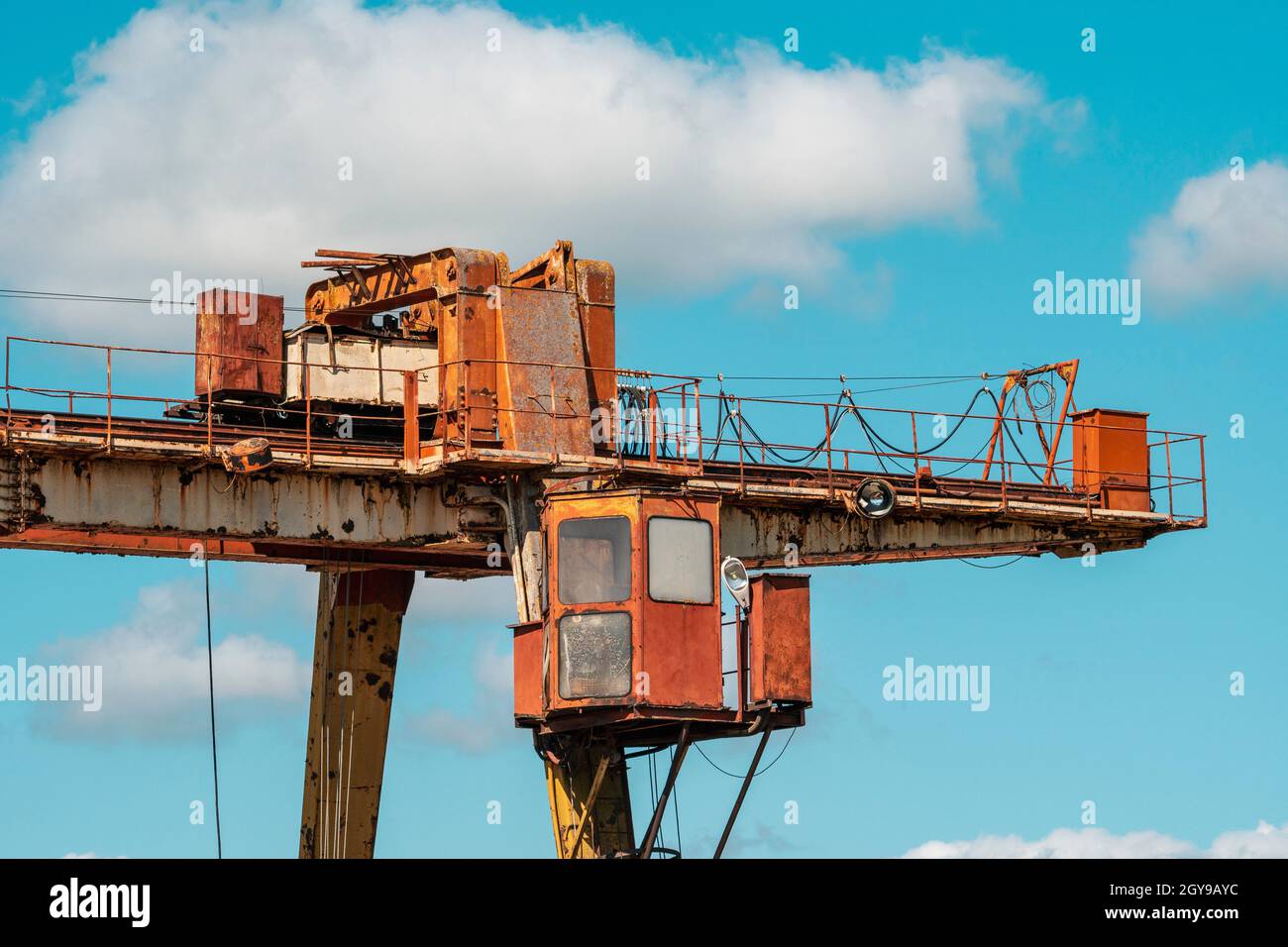 Very old industrial crane in an abandoned factory Stock Photo - Alamy