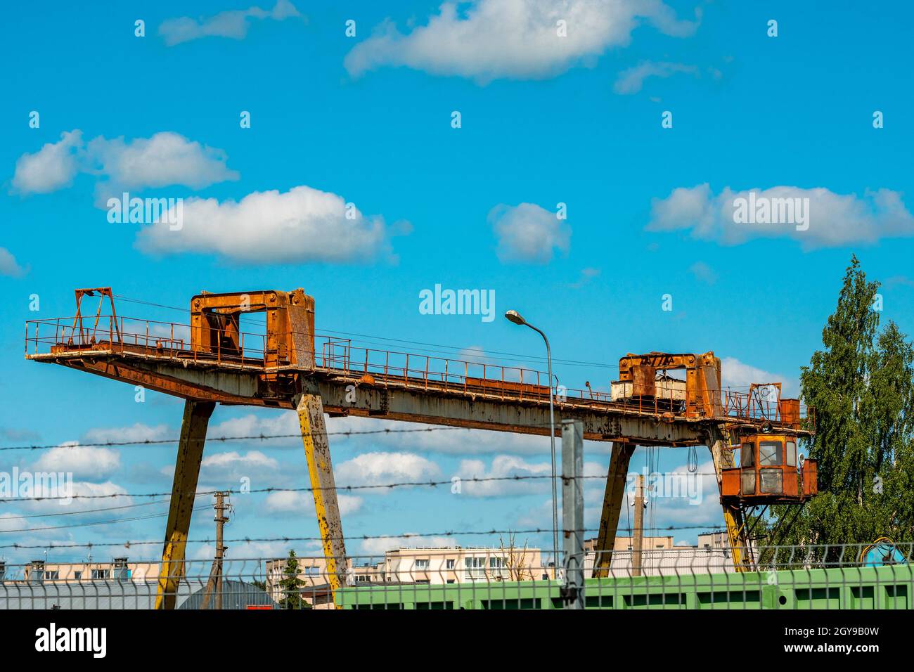 Very old industrial crane in the abandoned industrial area Stock Photo ...