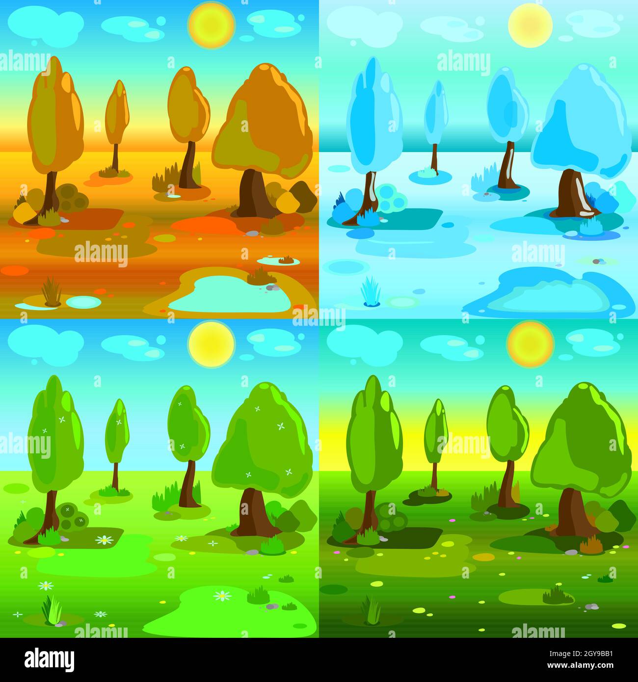 4 seasons art Stock Vector Images - Alamy