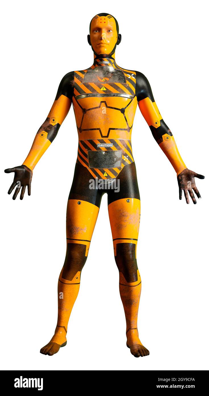 3D rendering of a male robot isolated on white background Stock Photo ...