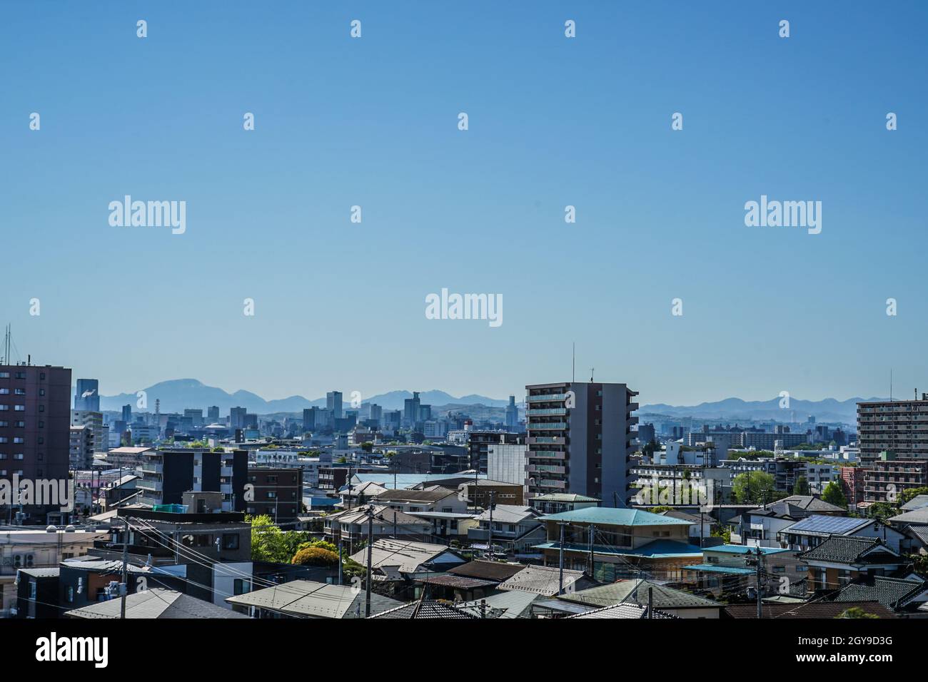 Miyagi Prefecture, Sendai City skyline (from Arai direction). Shooting ...