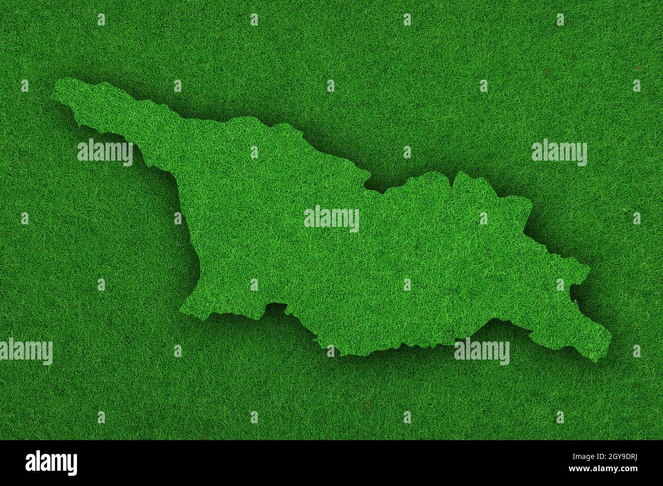 Map of Georgia on green felt Stock Photo - Alamy