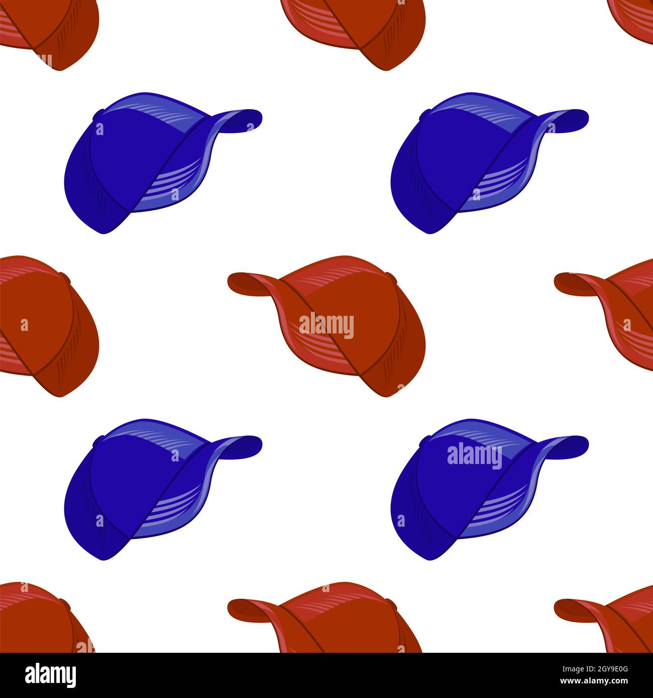 Set of Colored Baseball Caps Isolated on White Background. Sports ...