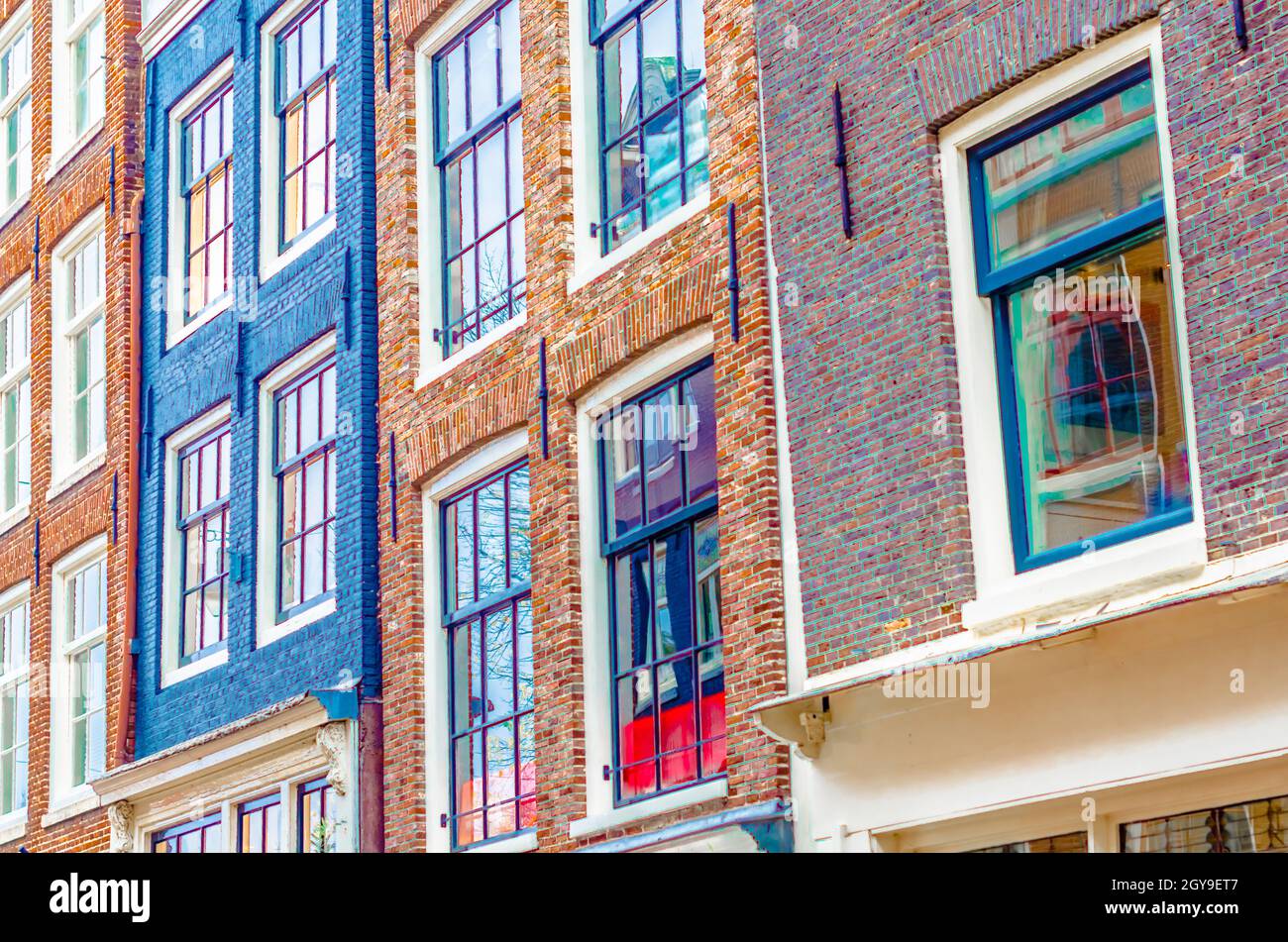 Typical Dutch architecture in Amsterdam, the Netherlands. Colorful ...