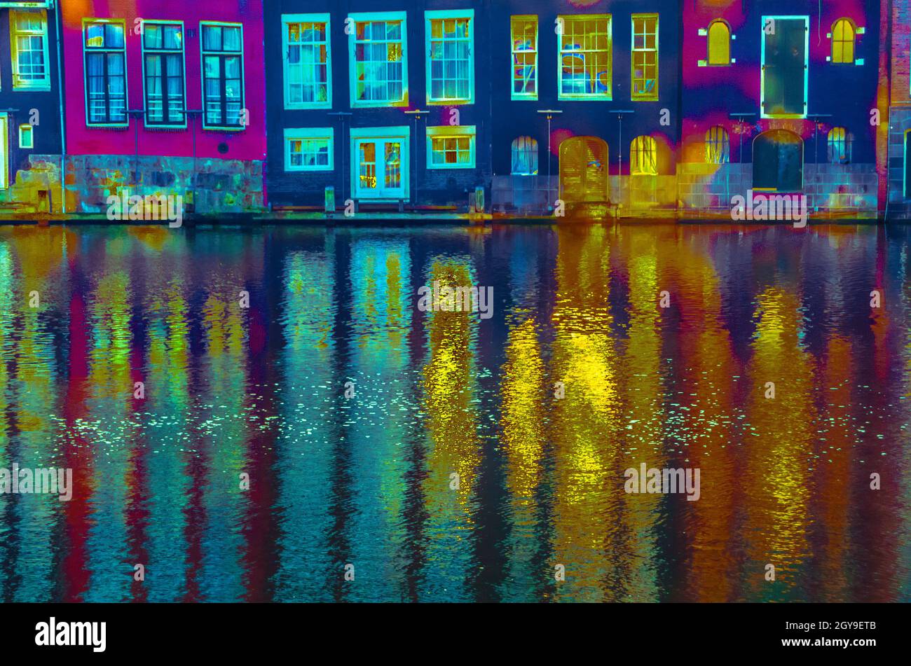 Typical Dutch architecture in Amsterdam, the Netherlands. Colorful ...