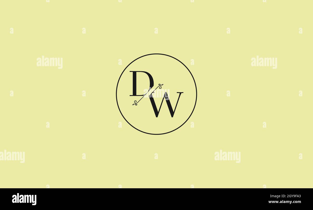 LETTERS DW LOGO DESIGN WITH NEGATIVE SPACE EFFECT FOR ILLUSTRATION USE ...