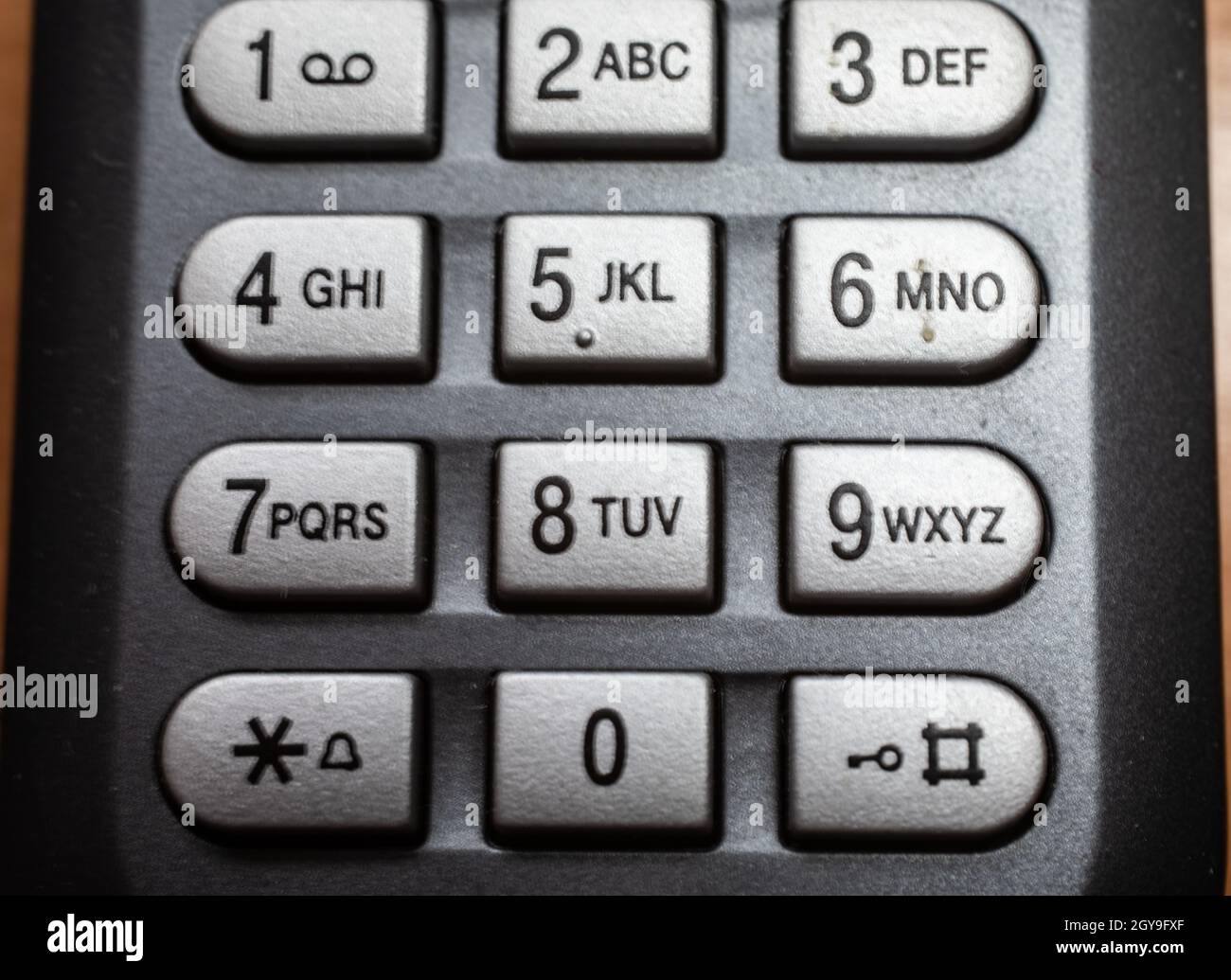 Numeric keypad of a mobile silver-colored telephone Stock Photo - Alamy