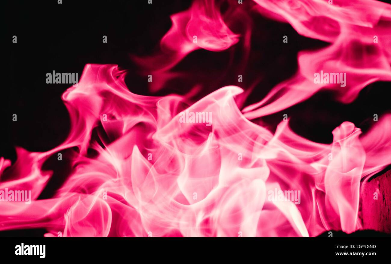 Blaze fire flame background and textured, pink and black Stock Photo ...