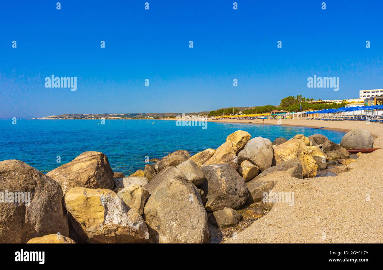 Natural coastal landscapes on Kos Island in Greece with mountains ...