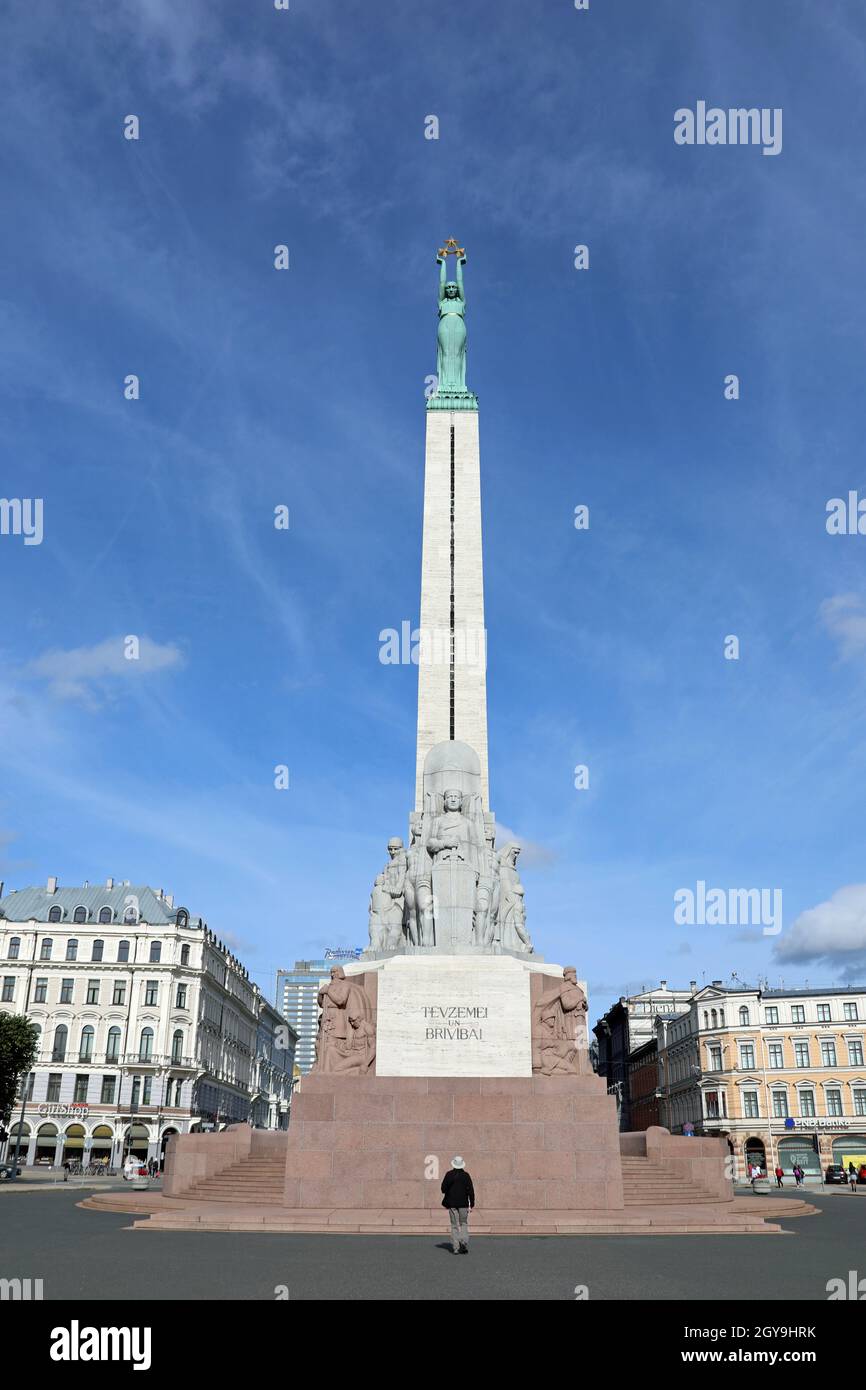 The Freedom Monument in Riga Stock Photo - Alamy