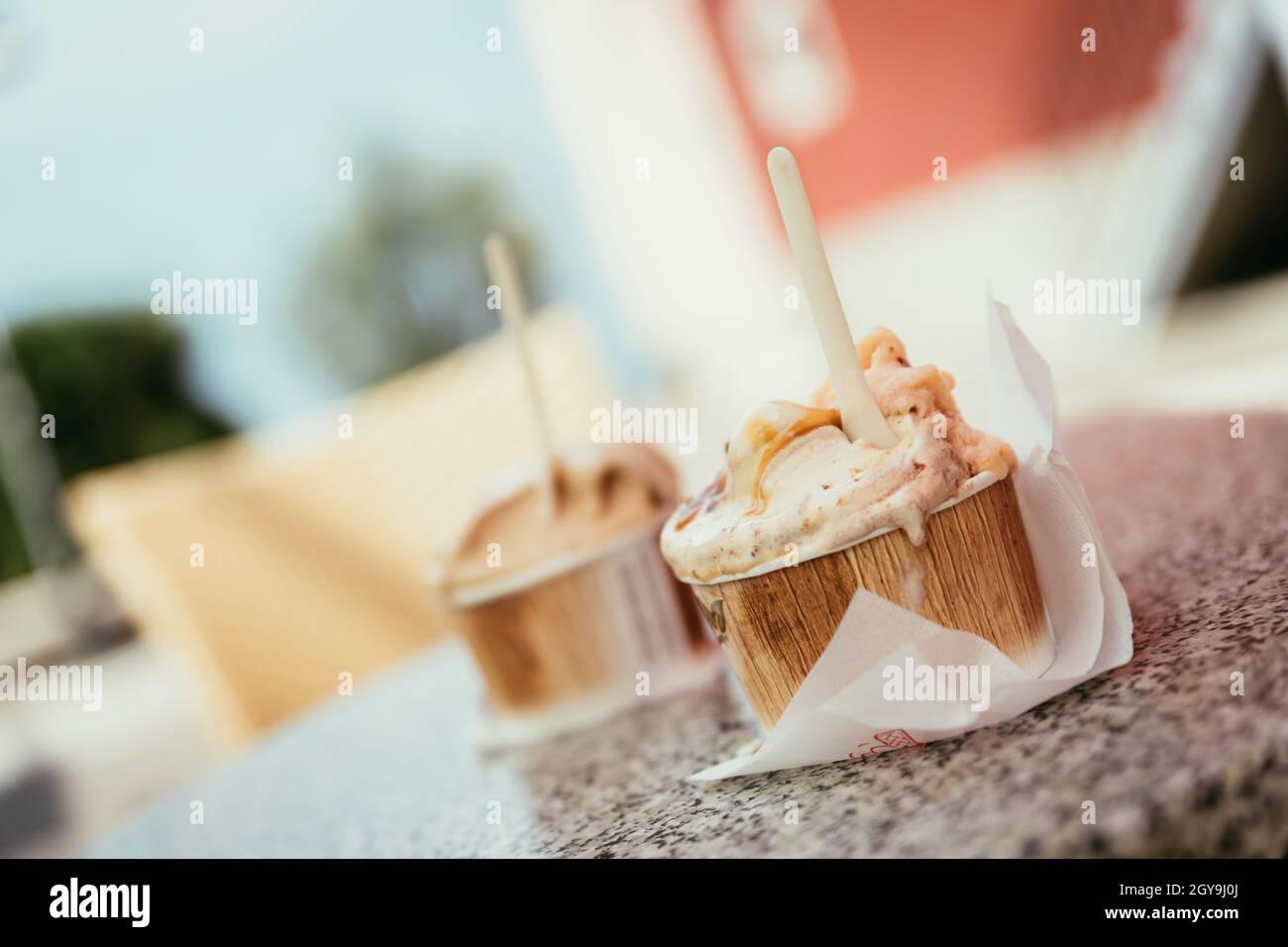Italian ice cream at gelateria, sundae, Italy Stock Photo - Alamy