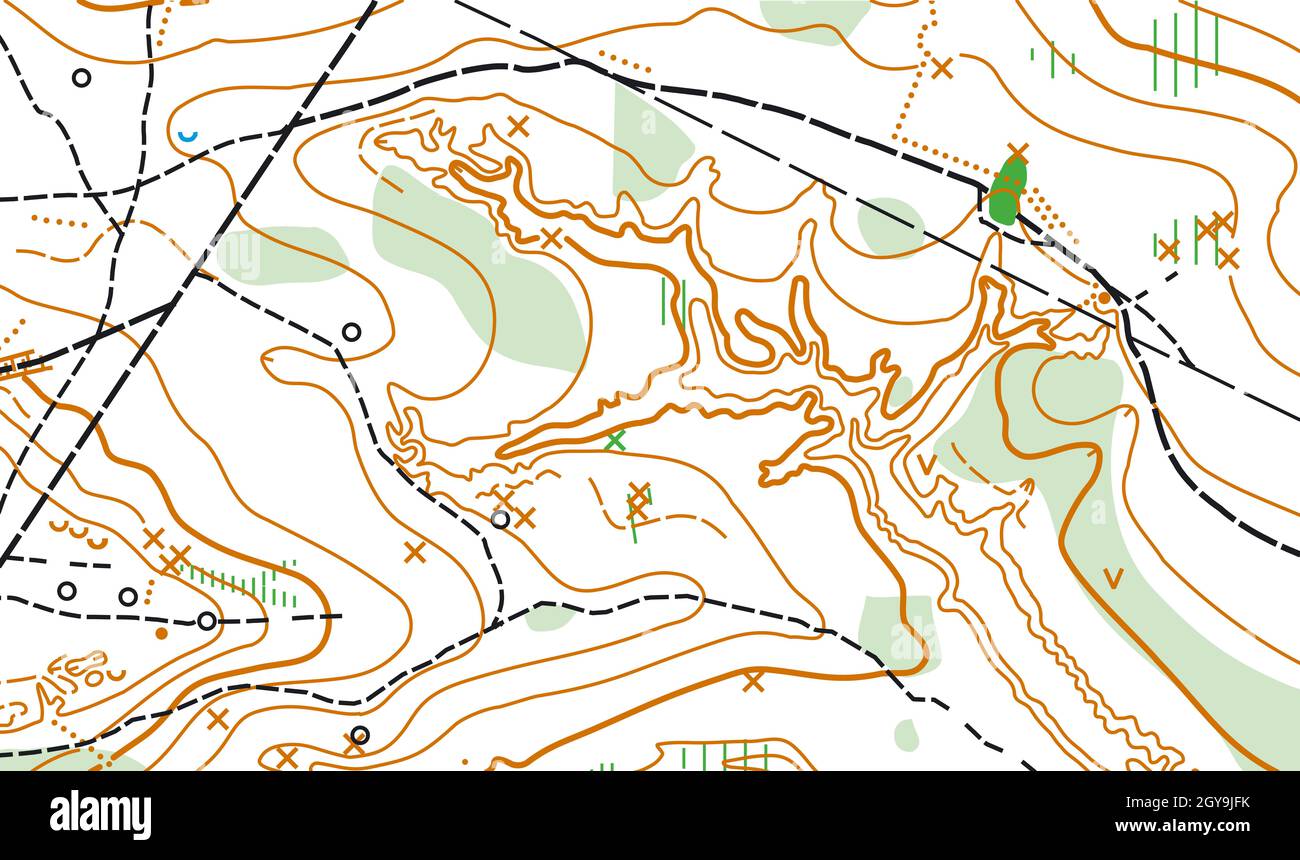 Detailed fragment of abstract vector topographic map Stock Photo - Alamy