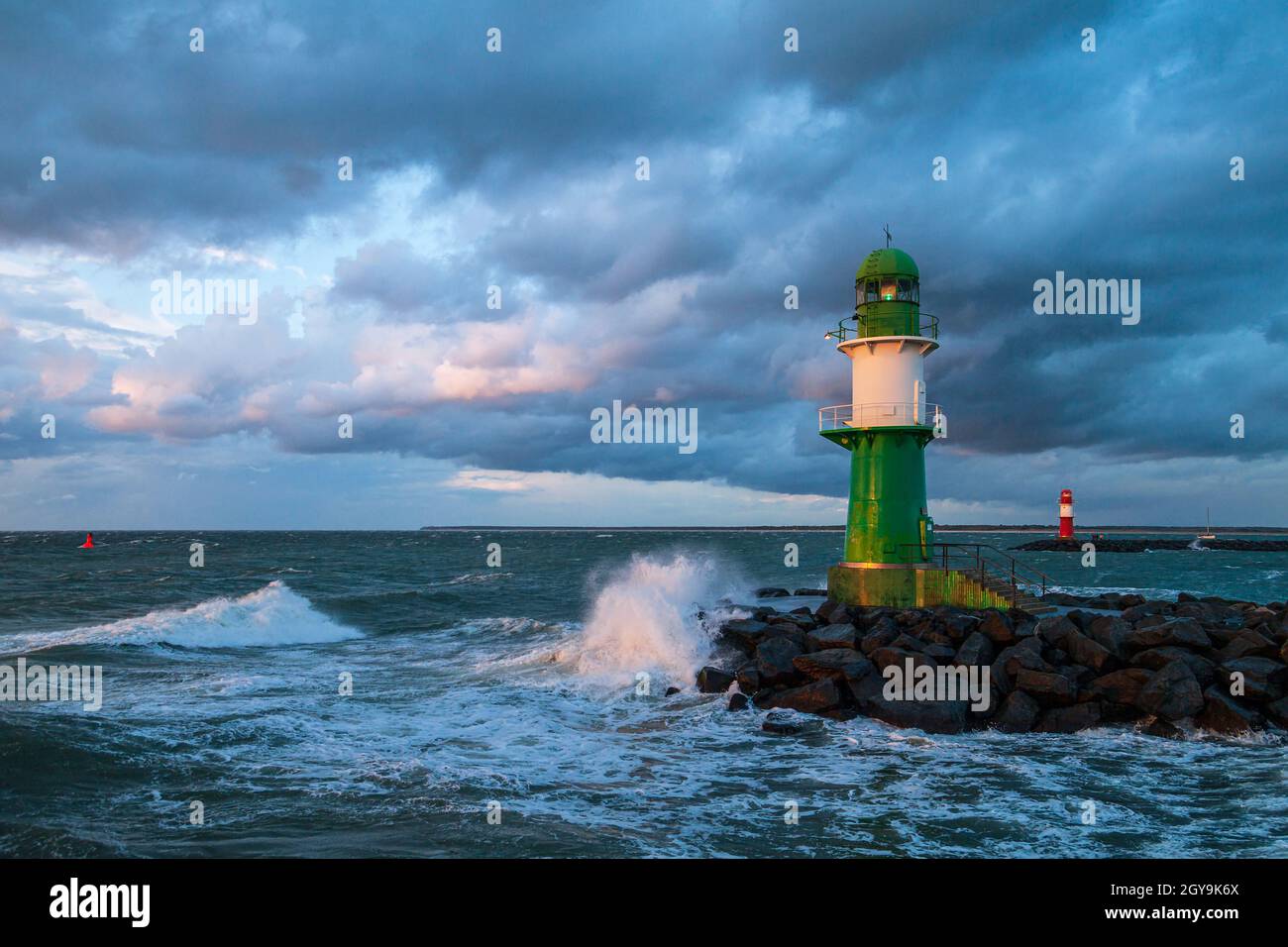 Mole on the Baltic Sea coast in Warnemuende, Germany Stock Photo - Alamy