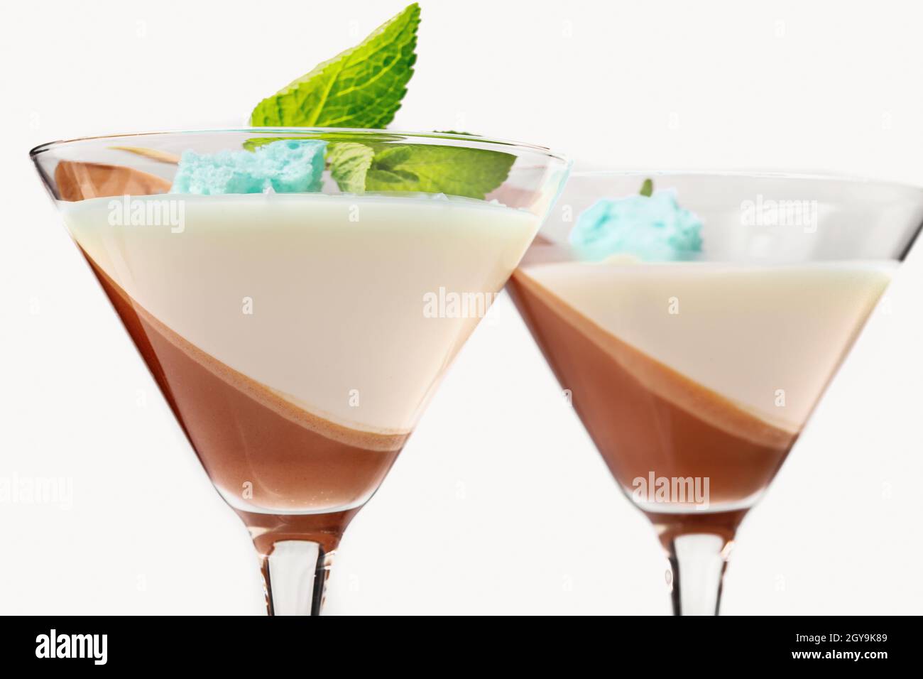 Panna cotta is a traditional Italian cream dessert in a white and brown ...