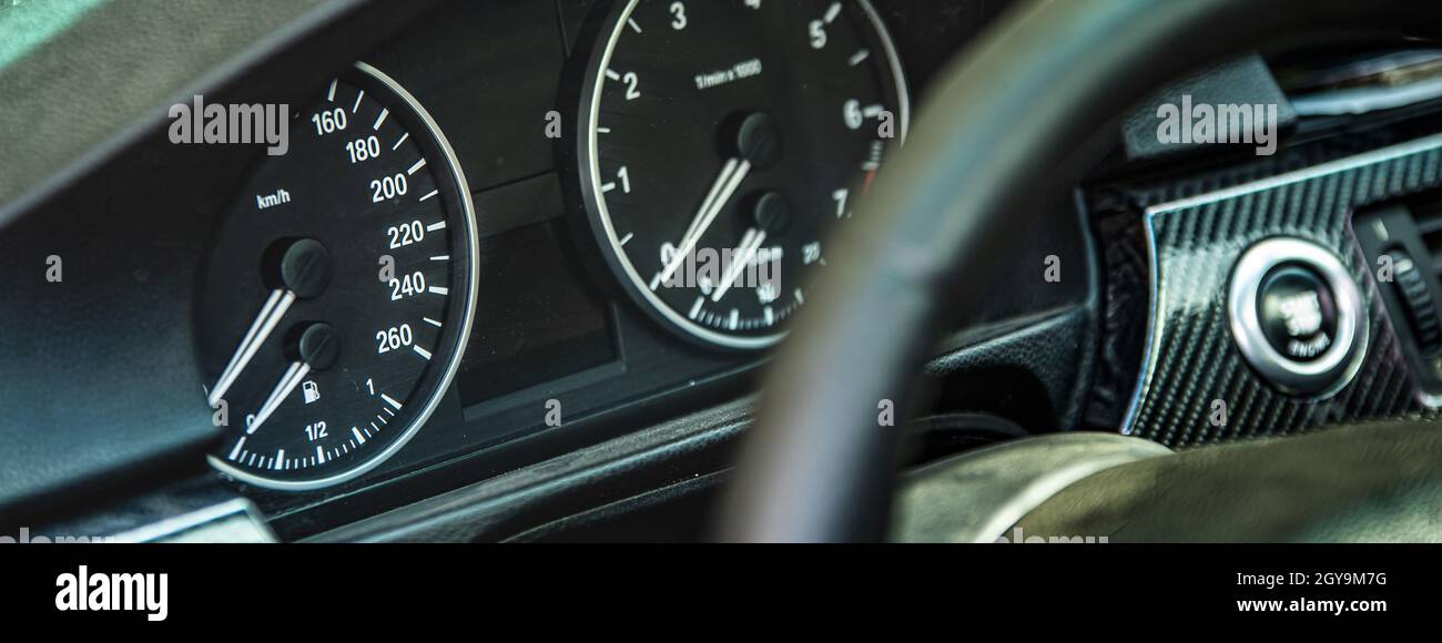Car odometer detail banner, banner image with copy space Stock Photo ...