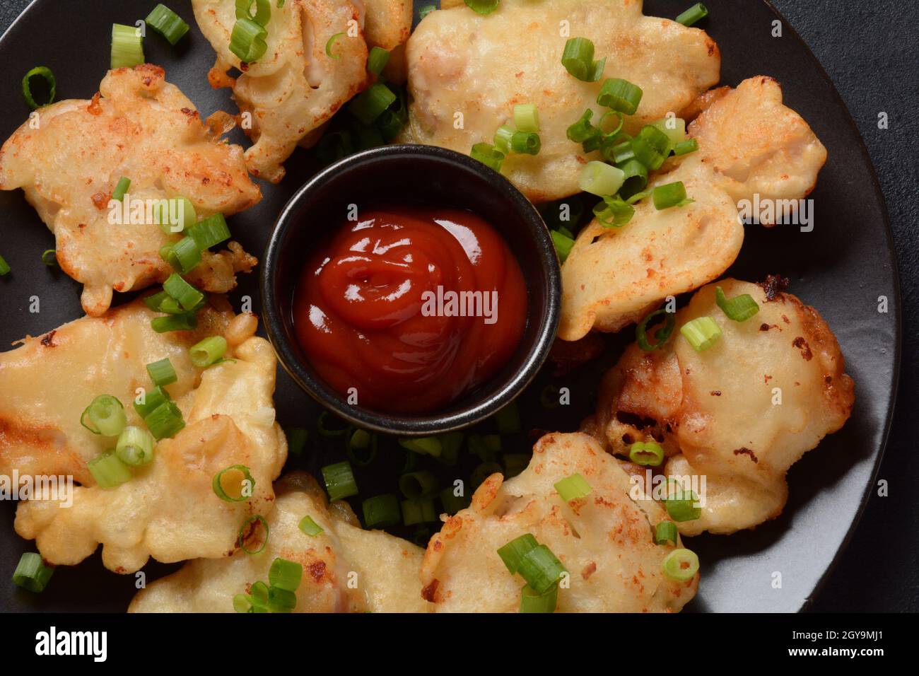Golden crispy fried chicken fillet. Fried chicken pieces lightly ...