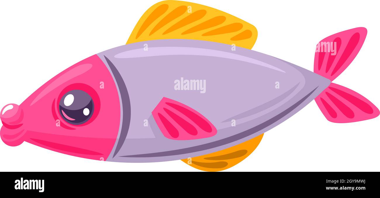 Colored little fish isolated on white background. Vector fish animal ...