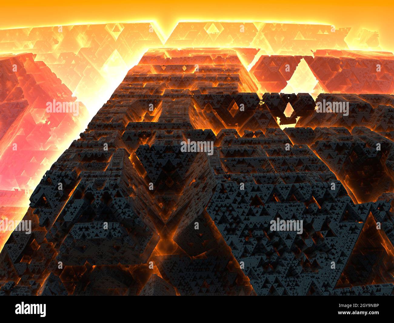 Burning Temple, fractal architecture, Jpeg 3d rendering Stock Photo - Alamy