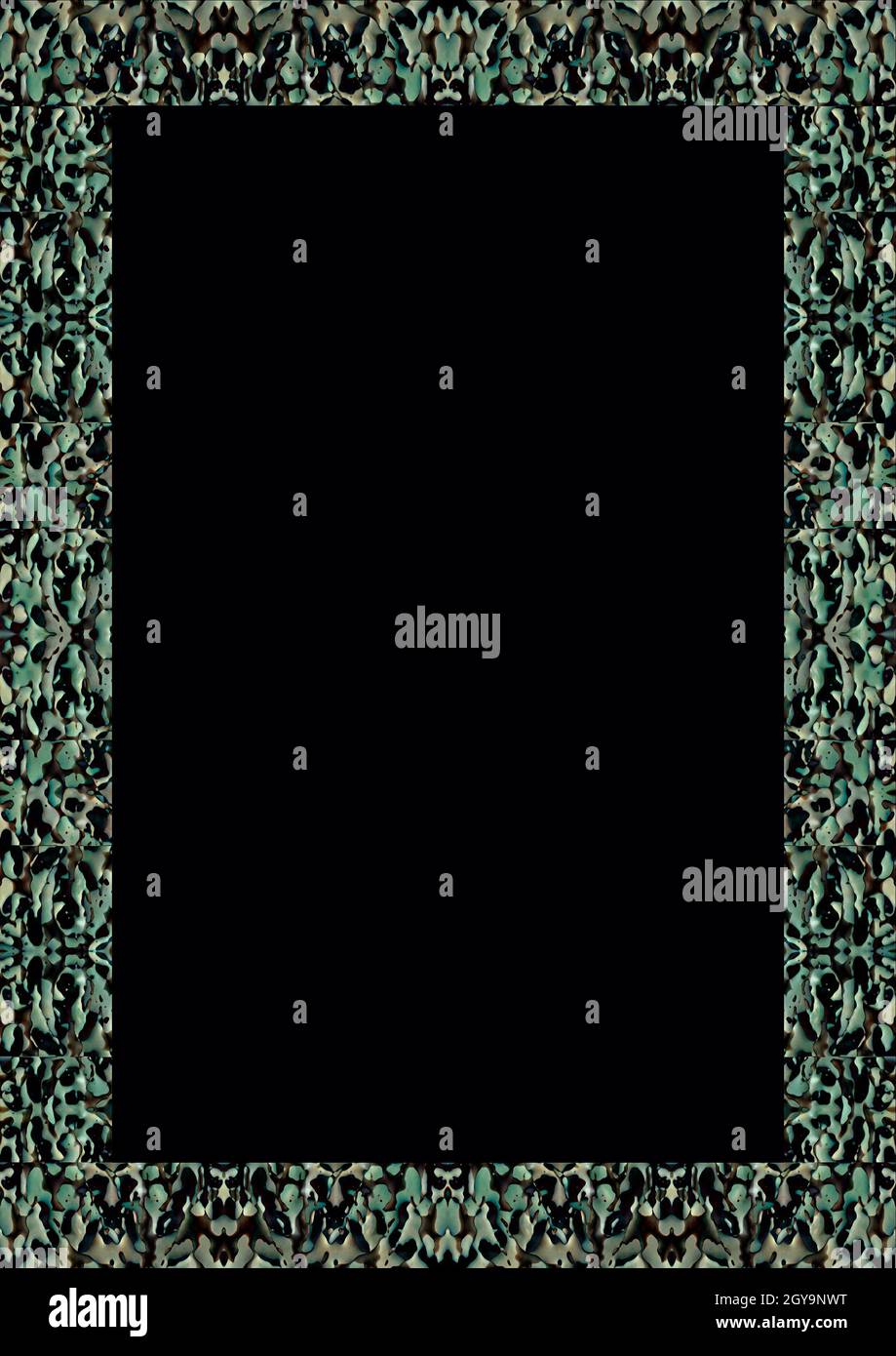 Black frame background with decorated design borders Stock Photo - Alamy