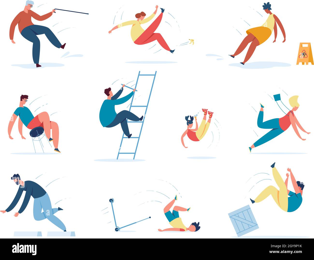 Elderly falling over Stock Vector Images - Alamy