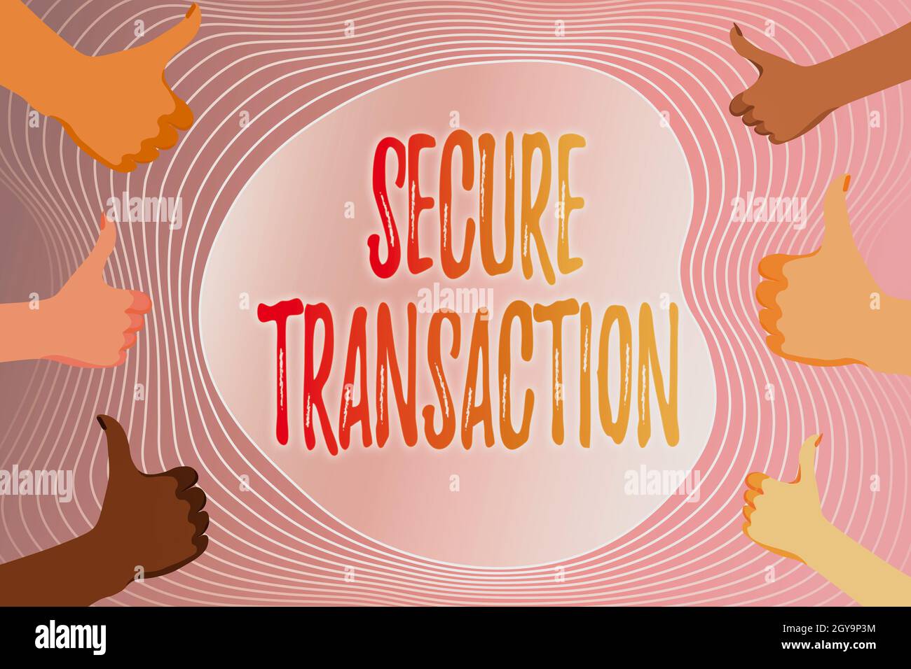 Text caption presenting Secure Transaction, Concept meaning a ...