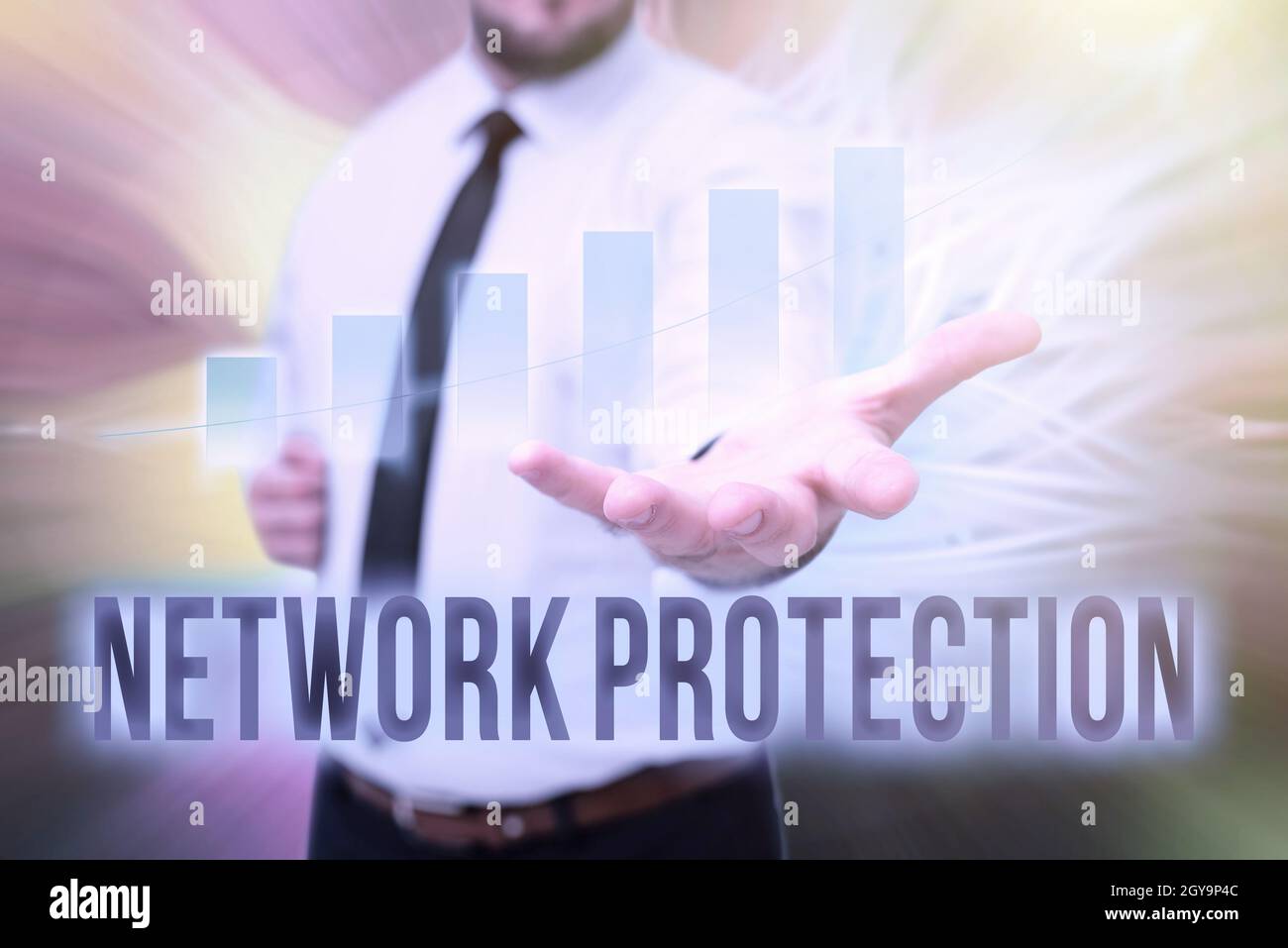 Text caption presenting Network Protection, Conceptual photo protect ...