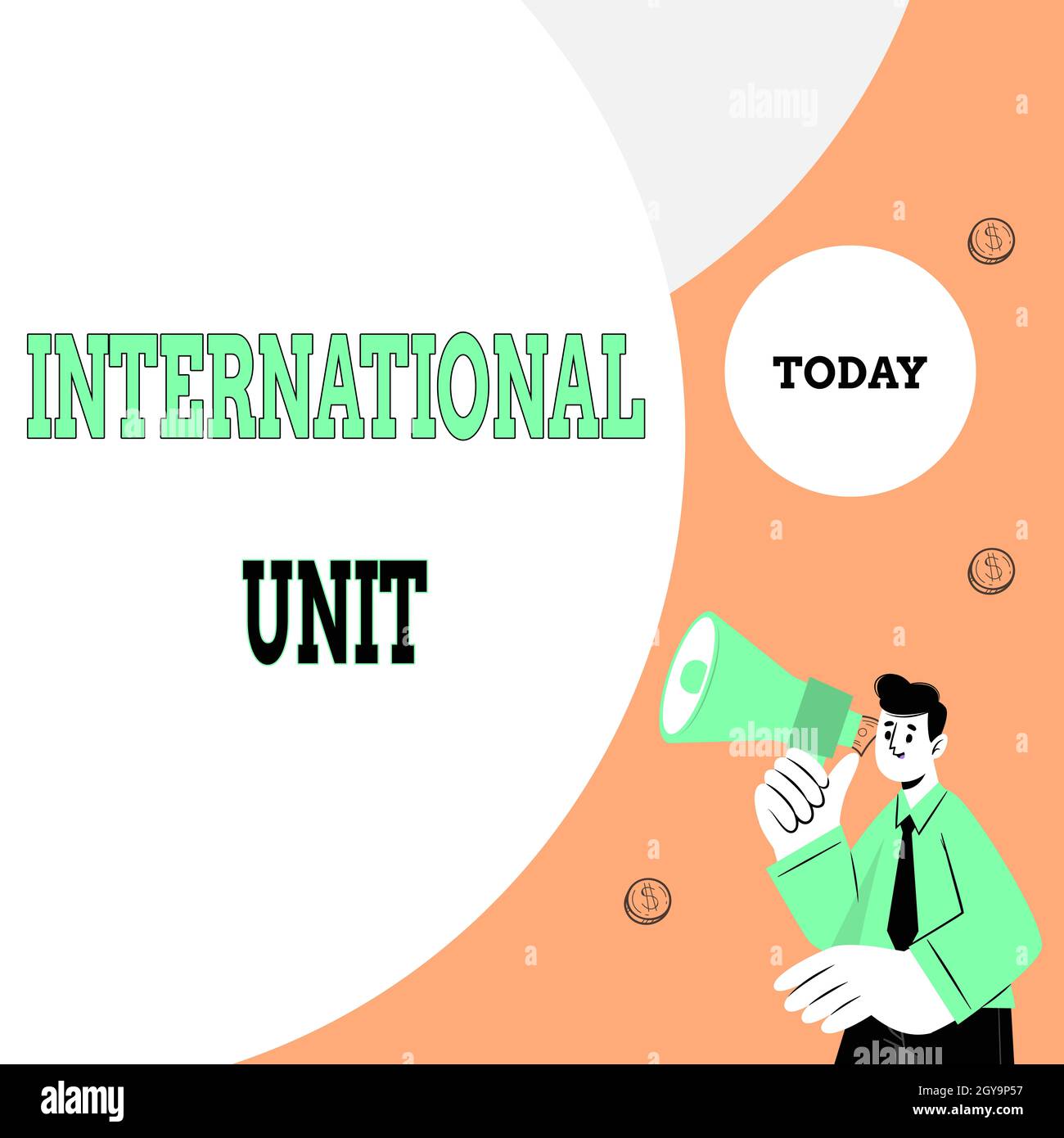 Conceptual display International Unit, Word Written on the ...