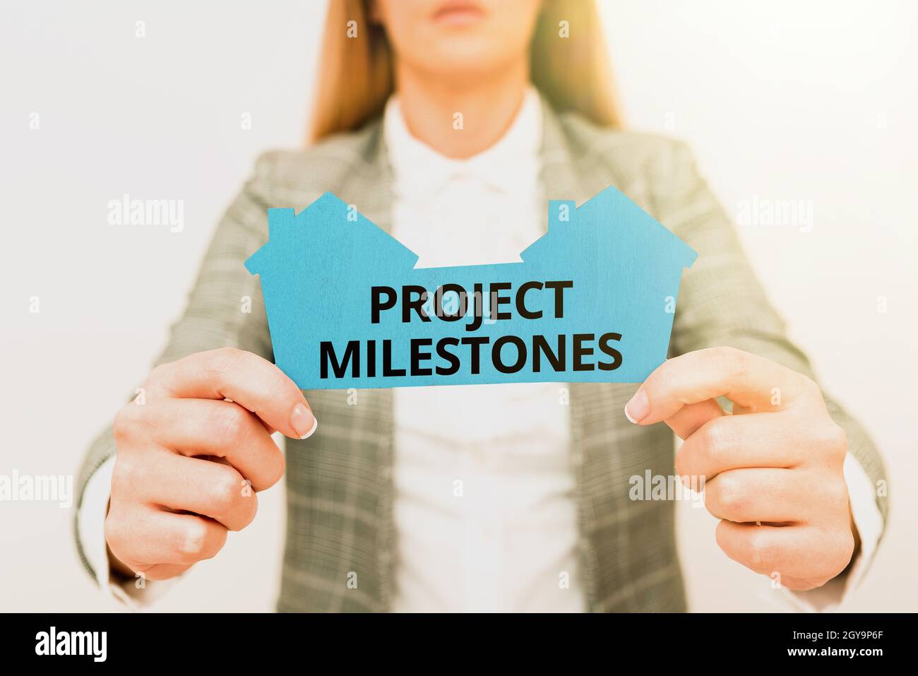 Hand writing sign Project Milestones, Word Written on duration that ...