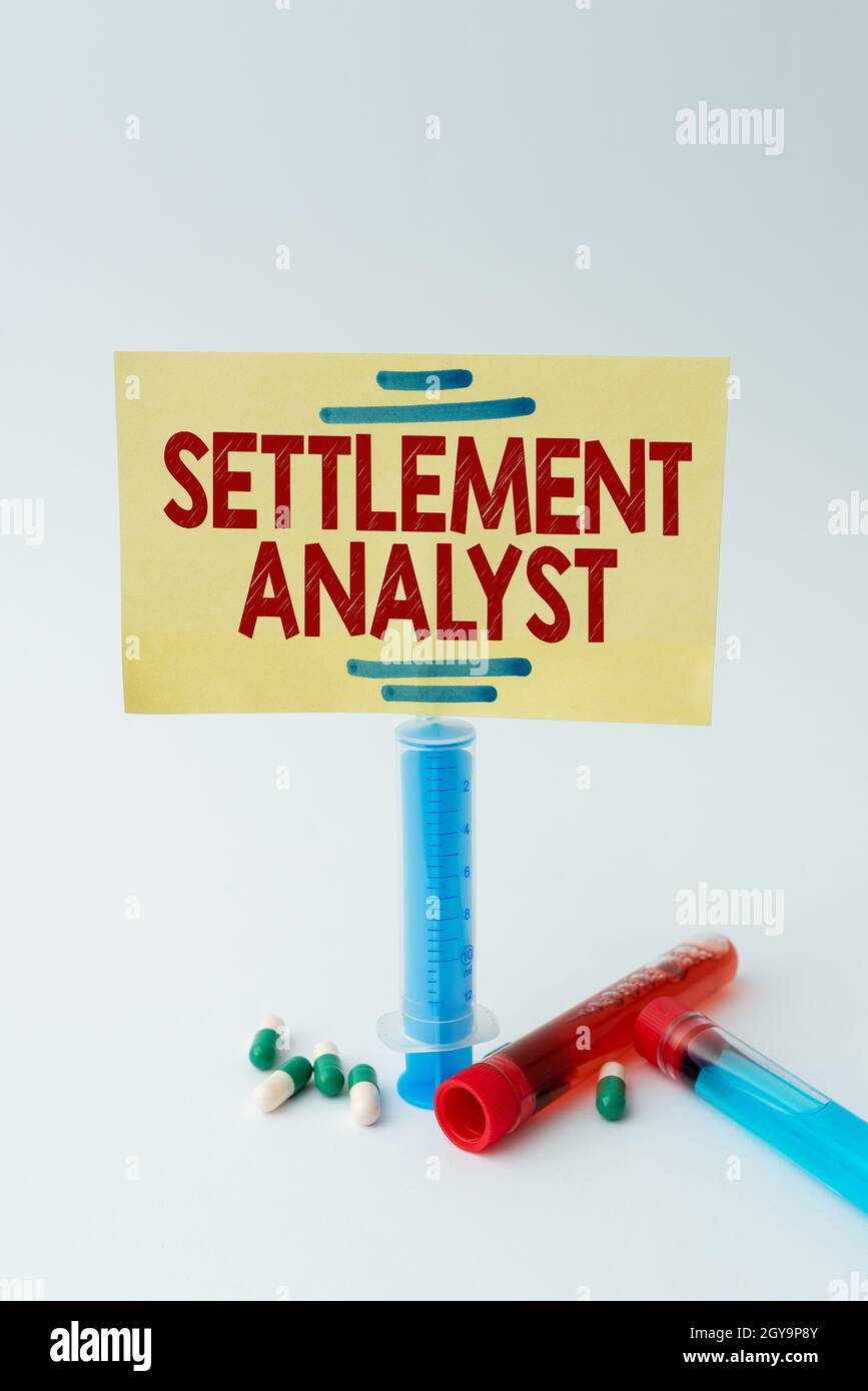 Hand Writing Sign Settlement Analyst Business Overview Negotiate