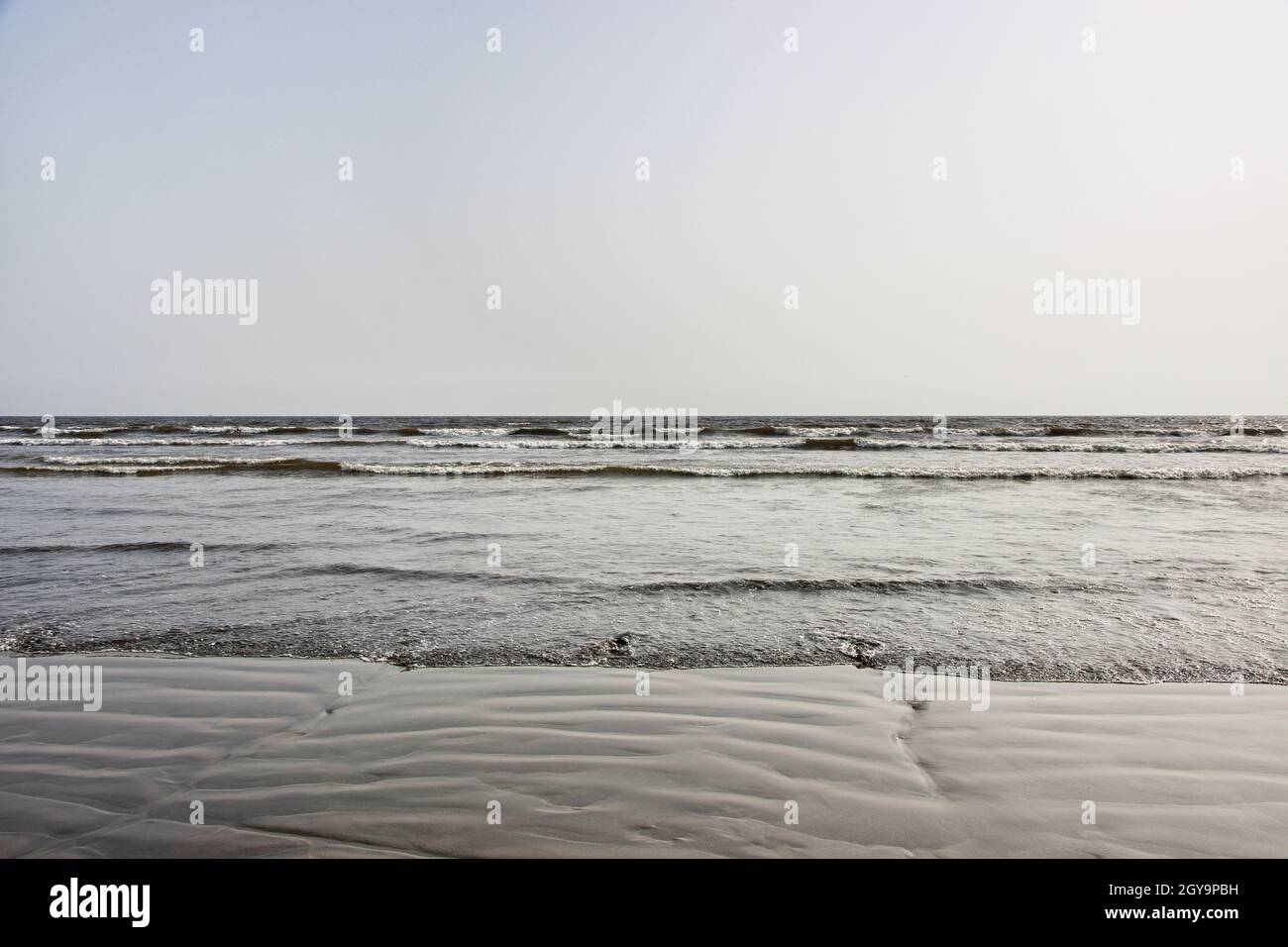 The view of Arabian sea in Clifton Beach of Karachi, Pakistan Stock ...